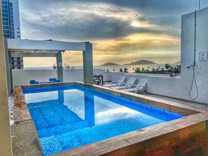 Moderno Depto Nuevo A Solo 90 Metros Del Mar - Mazatlan