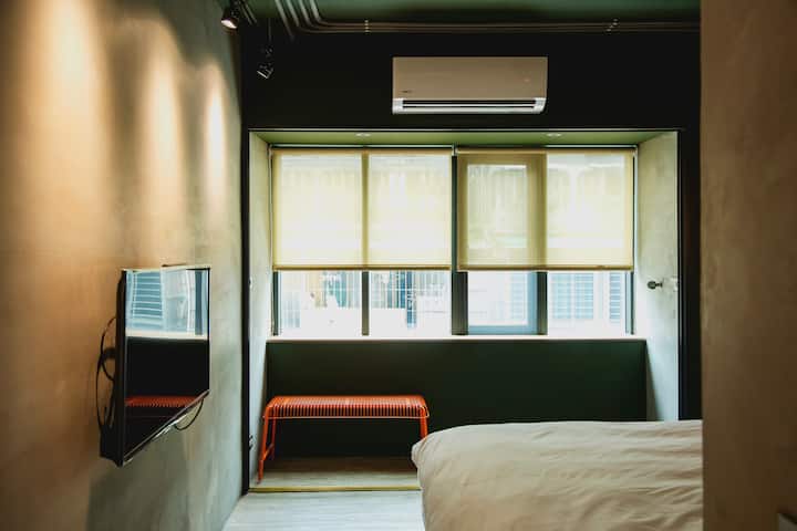 【有常】2號房 / 雙人房型 (月租型可短租、空間大, 隔音良好, 捷運步行5分鐘) - Taipei