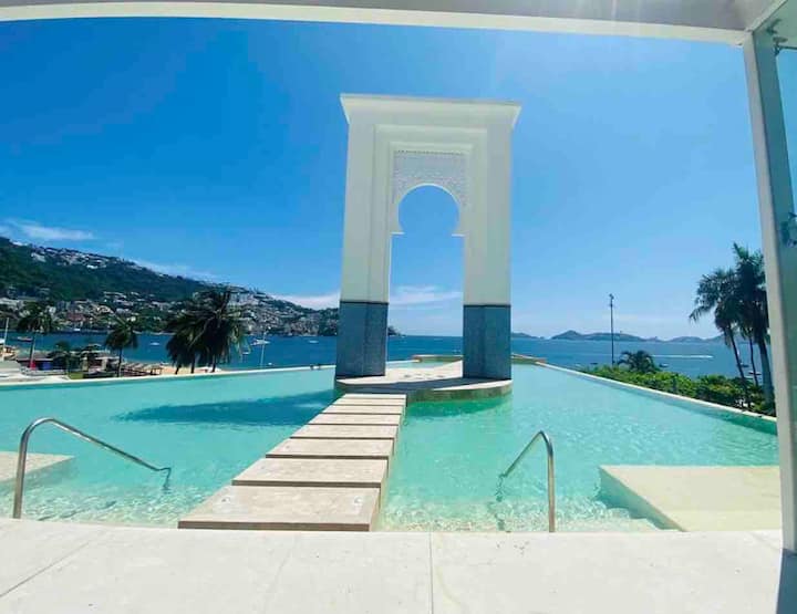 8️⃣dpto En La Playa - Increíble Vista A La Bahía. - Acapulco