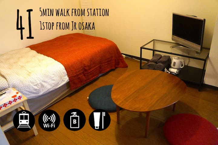 *4i* 1sta.from Jr Osaka, 5min From Sta.【freewi-fi】 - Umeda