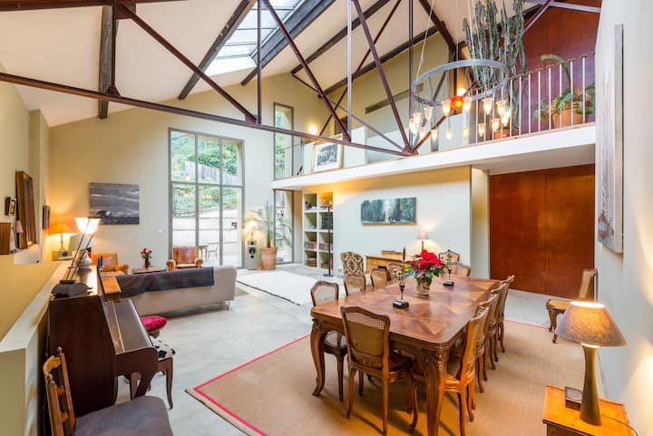 Loft 300 M2,  Jardin Vieux Lyon, 6 Ch, Cheminée. - Brignais