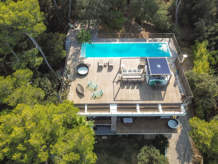 Villa 12 Couchages, Piscine 16x4, Vue Mer. - Porquerolles