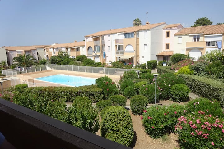 Beau T2, Piscine, Parking, Proche Port, Vue Jardin - Hérault