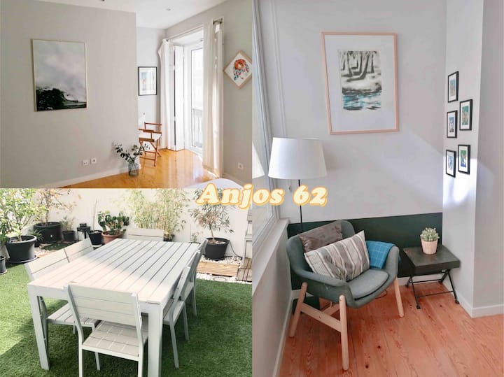 Anjos 62 - Sunny 120m² 2br Apt W/terrace & Charm - Lisboa