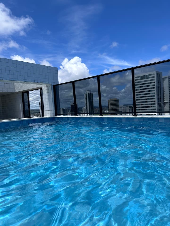 Flat A 400metros Praia B.viagem, Piscina,wifii 500 - Recife