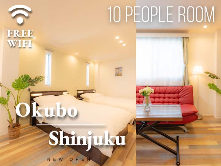 Shinjuku|okubo 1min|jp Family Stay|10pax|wifi|301 - Shinjuku City