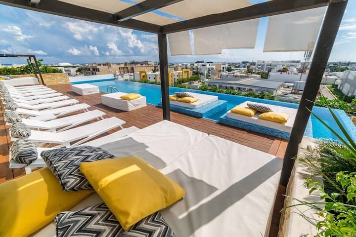Boho Chic Luxury Studio At Condo Hotel - Playa del Carmen