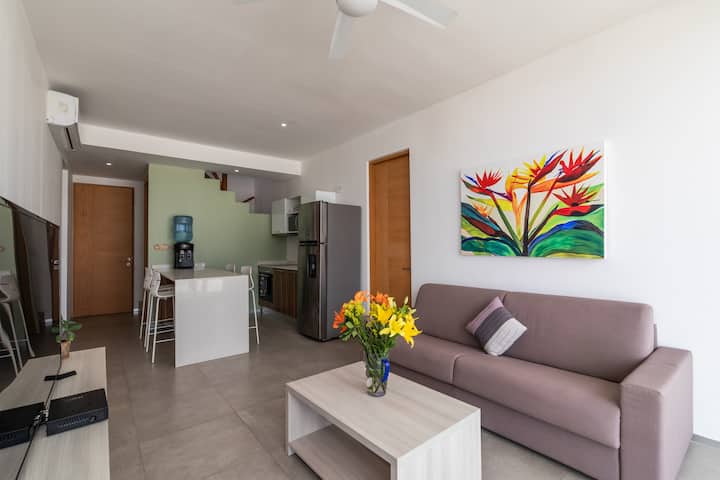 2 Bdr Piscina Privada Penthouse / Bbq / Parking / Servicios Del Hotel - Playa del Carmen