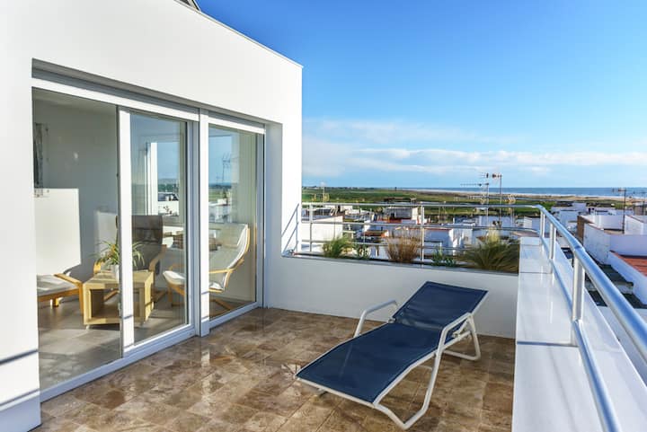 Apartamento Terraza Vista Al Mar 300 M De La Playa - Conil de la Frontera
