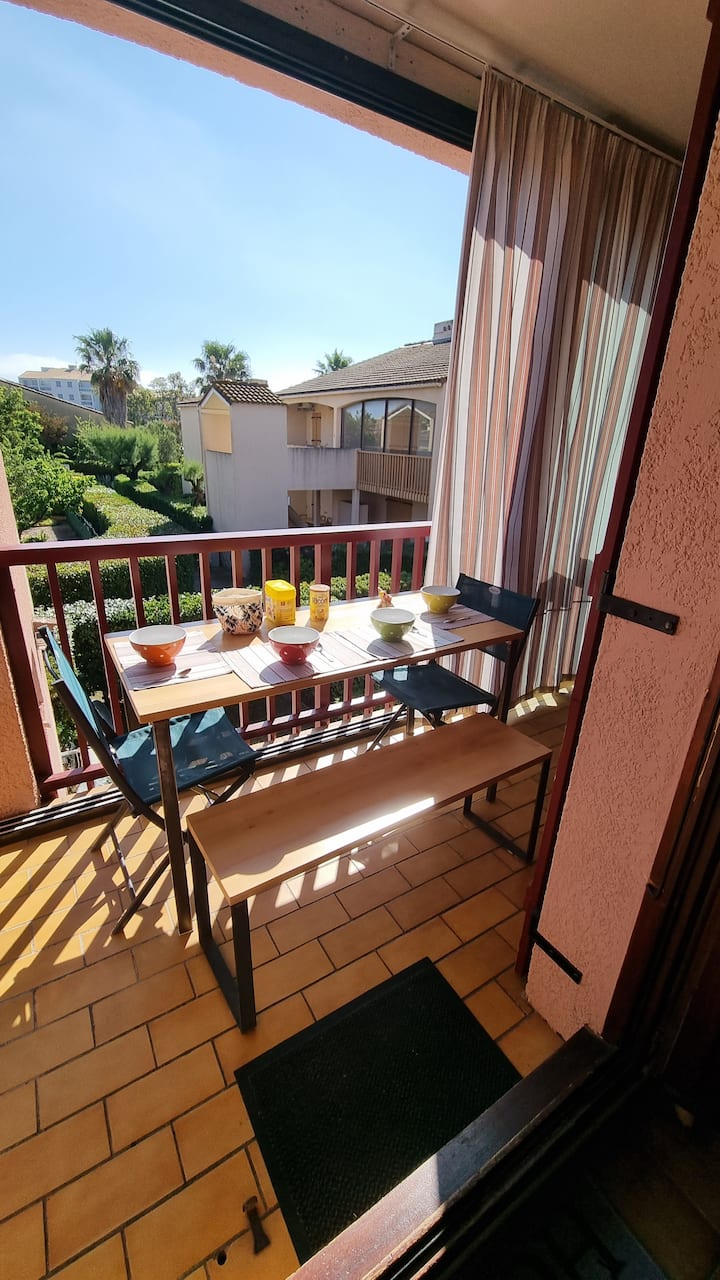 T3 Climatisé - Terrasse - Plage à 200 M - Piscine - Saint-Cyprien