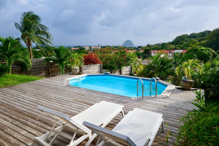 Villa Créole Vue Sur Le Rocher - Martinique