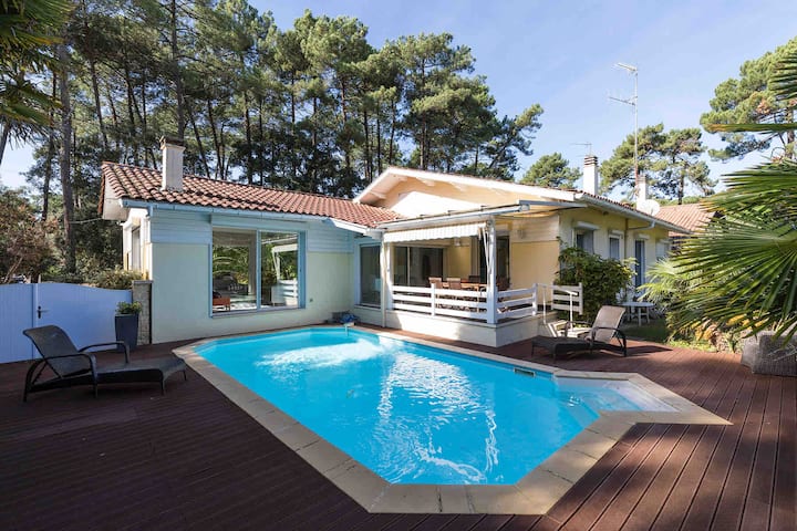 Les Palmiers Villa De Plein Pied Avec Piscine Wifi - Soorts-Hossegor