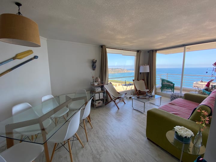 Vista Al Mar, Piscina Y Playa. Departamento 3d2b - Quintero