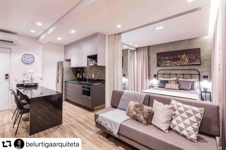Studio Super Espaçoso 41m 500m Shopping Ibirapuera - São Paulo