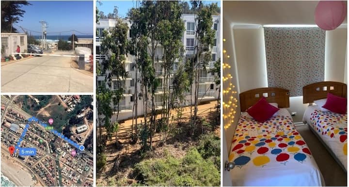 Depto, Vista Al Mar. 5 Min Caminando. - El Tabo