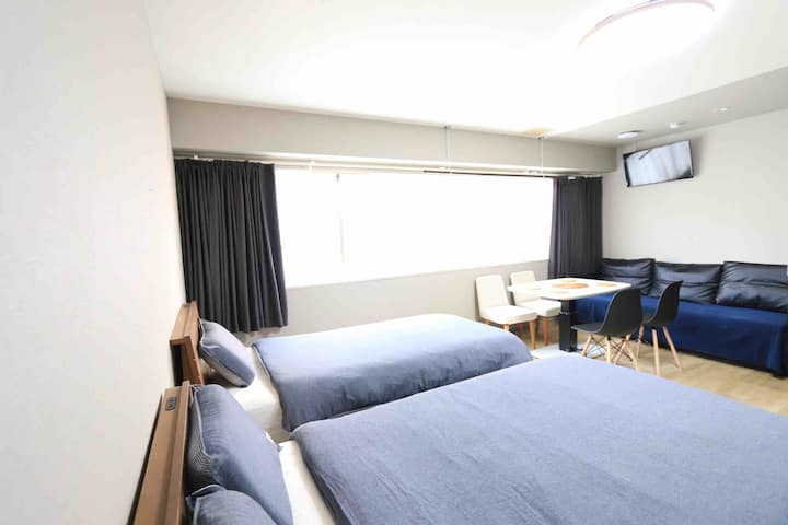 8ppl日本橋st5 分黑門市場6分道頓堀.心斎橋.難波f.wifi。2トイレ - Osaka