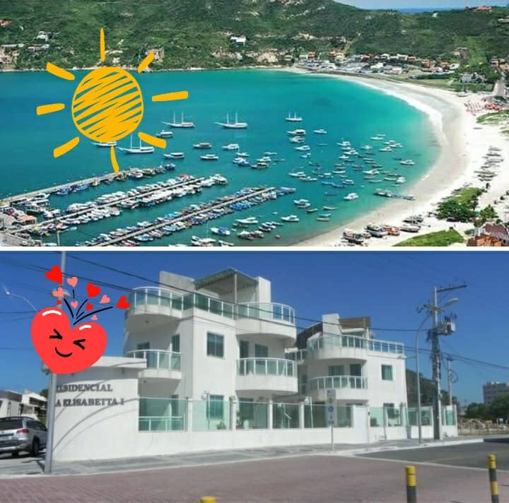 Em Frente à Praia 
Ar Condicionado
Churrasqueira - Arraial do Cabo