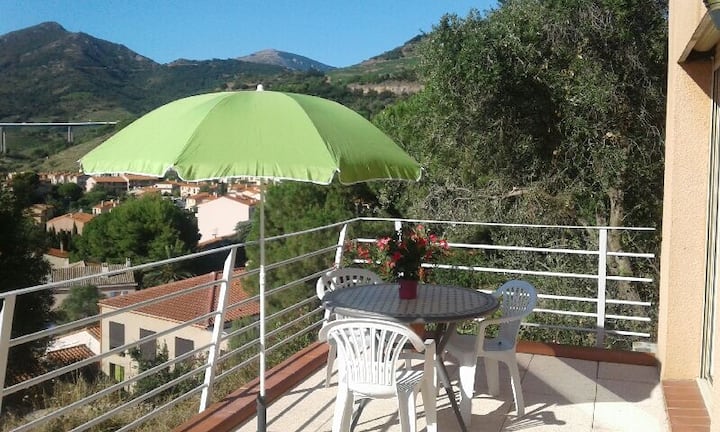 Studio 37m², Terrasse Plein Sud 15m², 10min Plage - Collioure