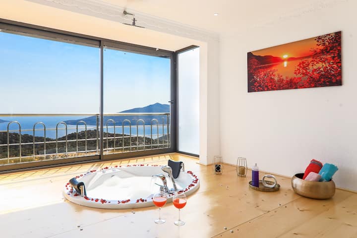 Mavi Suit;deniz+doğa Manzarası+ailelere Uygun+şık - Kalkan