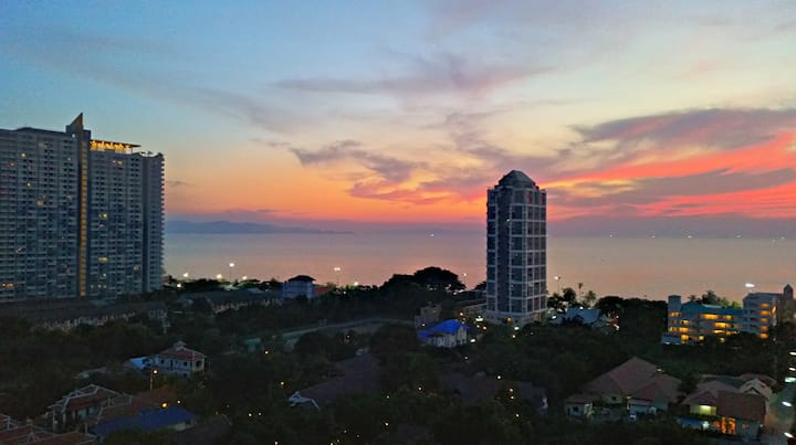 Pattaya, Ocean View ♥ Balcony, Quality Inverter Ac - Jomtien