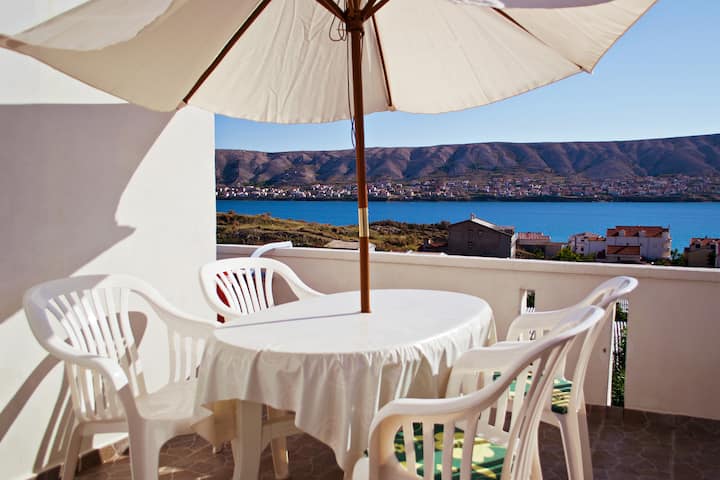 Sea View-wifi-ac-rent Car&boat A2 - Pag