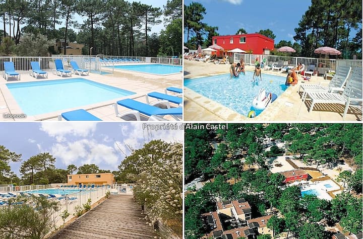 Charmant T2 Dans La Pinéde Plein Sud Avec Piscine - Carcans