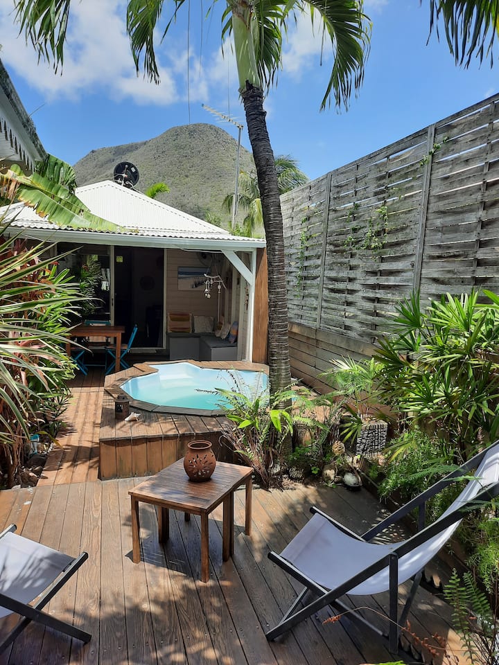 Bungalow De Madera Con Encanto A 100 Metros De La Playa Con Su Pequeña Piscina Privada - Martinique