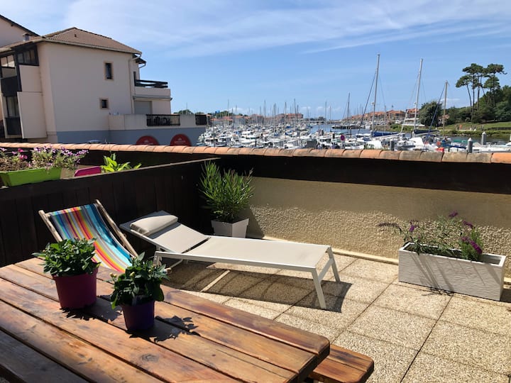 Charmant T2 Grande Terrasse Avec Vue Port - Capbreton