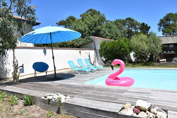 Charmante Maison Montalivet  Avec Grande Piscine - Vendays-Montalivet