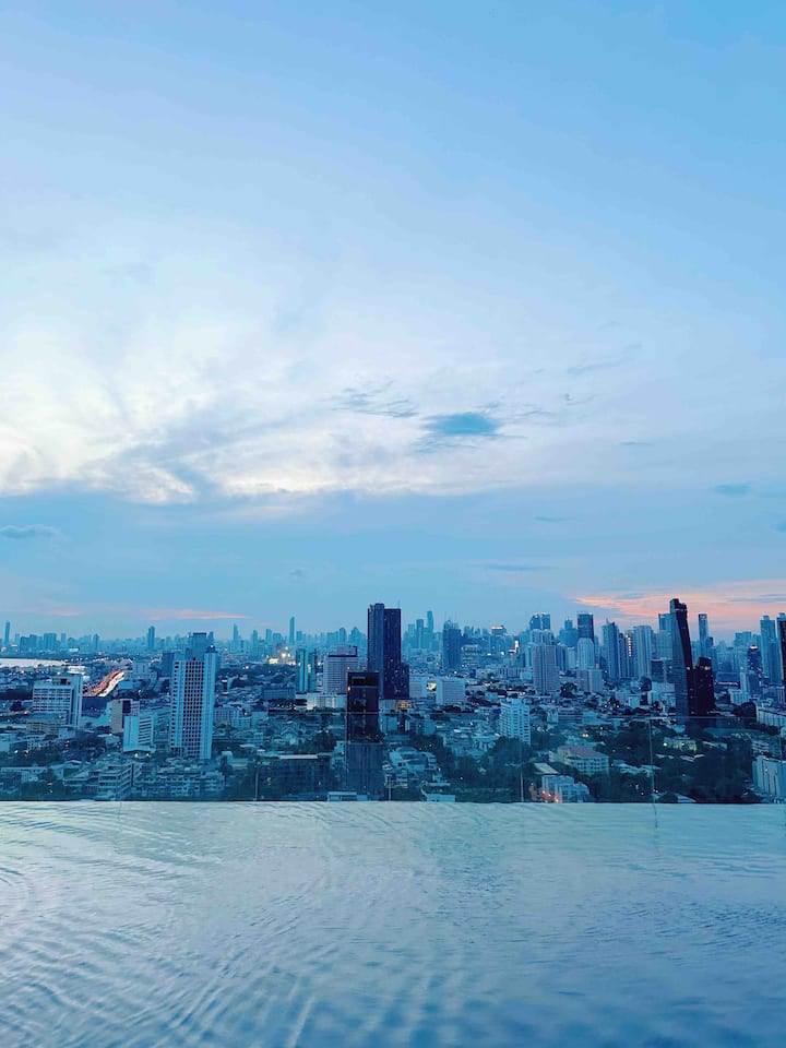 Luxury Walk To Bts Ekkamai 300m -Infinity Pool Gym - Bangkok