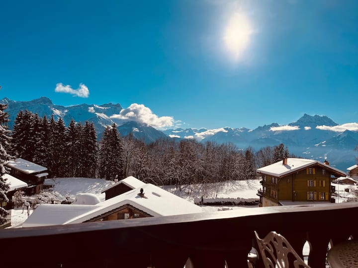 Serene 2-bedroom Flat Next To Aiglon College - Leysin