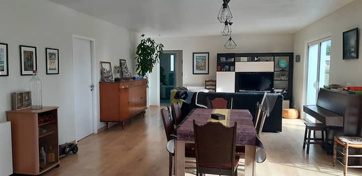 Chambre (Rouge) Dans Maison Neuve Proche Océan - Lit-et-Mixe