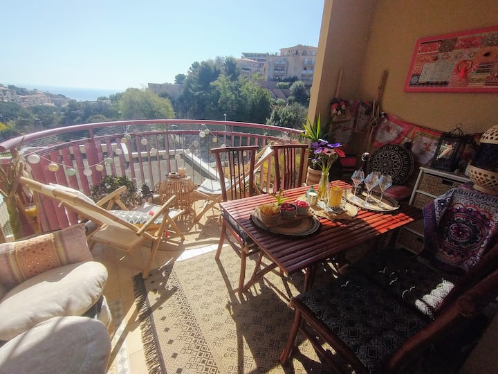 Beau F1 Terrasse Vue Mer, Piscine, Clim, Parc Nice - Nice