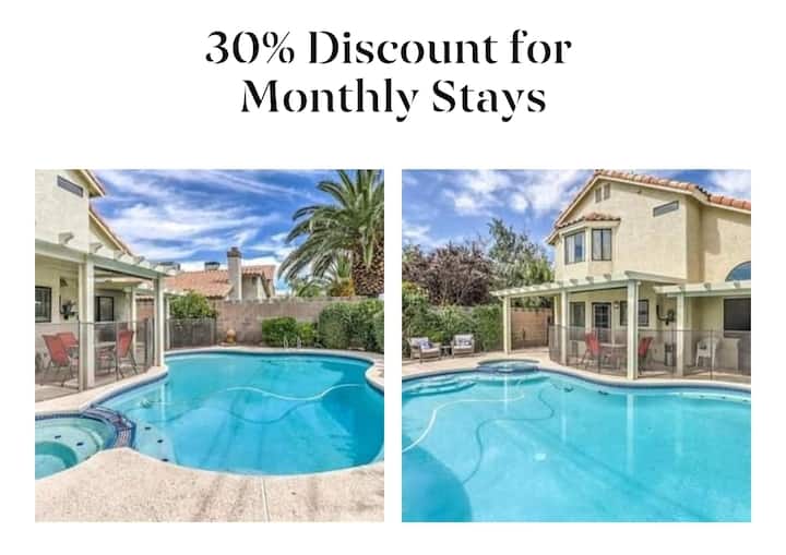 Rustic Cozy W/ Pool&spa 5 Min->airpt, 9 Min->strip - Henderson, NV