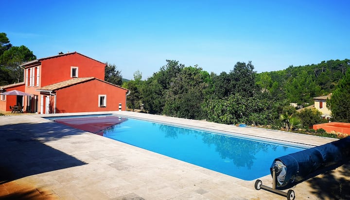Aussergewöhnliche Standort: Grosse Villa 8 Betten, Swimmingpool 15x5m, Sauna - Cotignac