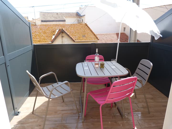 Estudio N ° 3 Con Terraza Para 4 Personas. - Valras-Plage