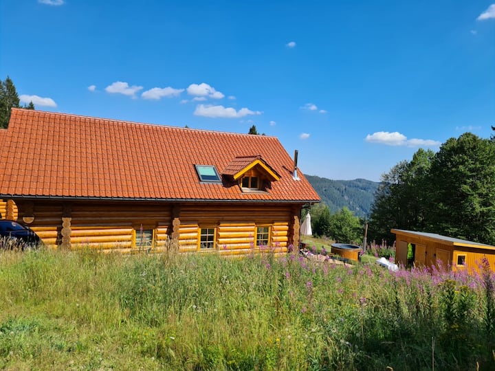 Luxus-ferienhaus Blockhaus Chalet Nr 3 Toplage Am Feldberg Mit Sauna Outdoor-hottub Kamin Ps5 Auf 1300m - Black Forest