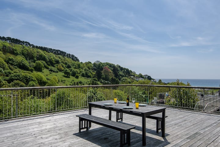Villa Moderna Para Cuatro Personas Con Balcón Grande Y Vistas Al Mar - Cornualles