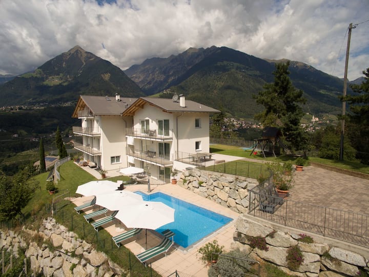Ferienwohnung Mit Unvergleichlichen Panoramablick - Schenna