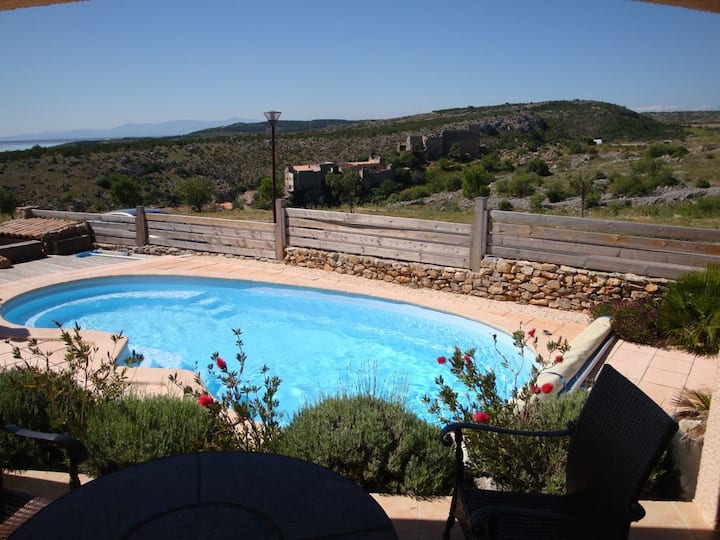 Atemberaubende Villa, Pool, Meerblick, 4 Schlafzimmer, Klimaanlage, Wlan, Tv - Leucate