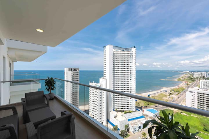 Lovely Apt. Ocean View 3 Br. Great Location - Cartagena de Indias