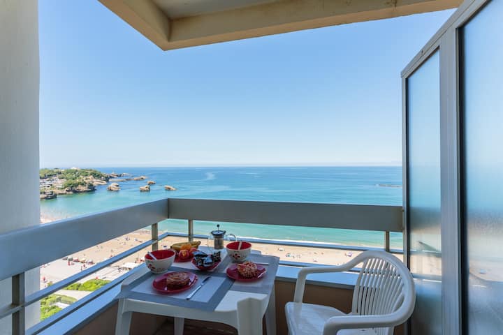 Studio Avec Balcon Vue Mer Panoramique & Piscine - Biarritz
