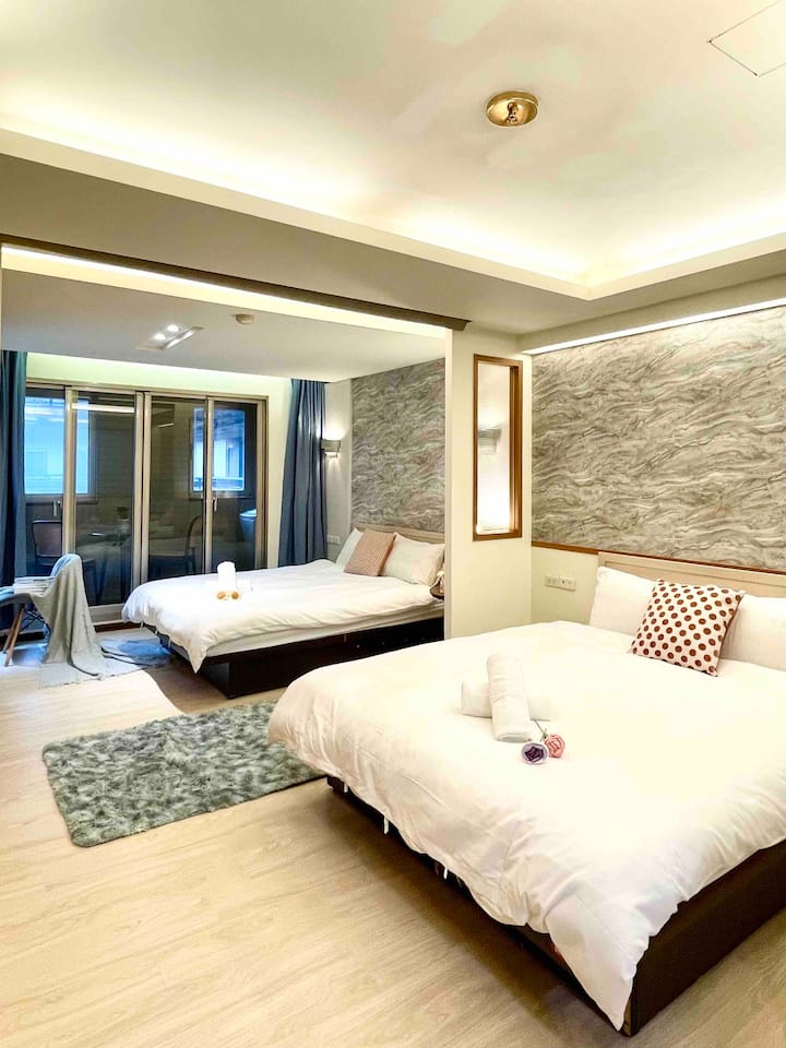 Ximending𓇬l42嵐𓇬taipei 101𓇬住2-4人mrt 西門站𓇬五星飯店床墊 - 中和區