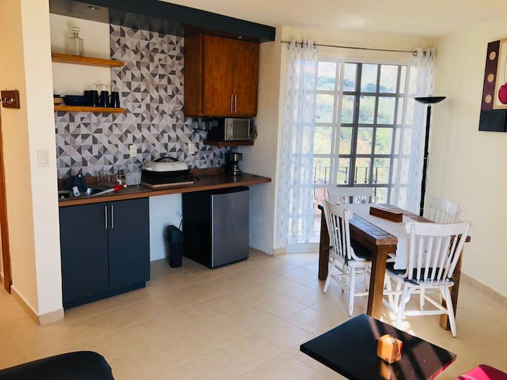 Agradable Apartamento Con Terraza Y Cocineta - 瓜納華托