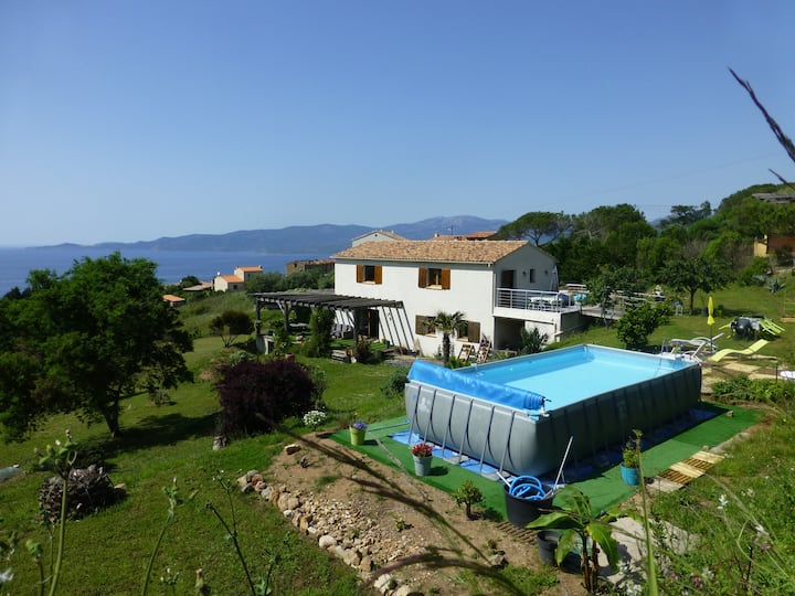 F3 Of 80m ², Swimming Pool With Sight On Sea And Mountains Arrival Possible During The Week - Corsica