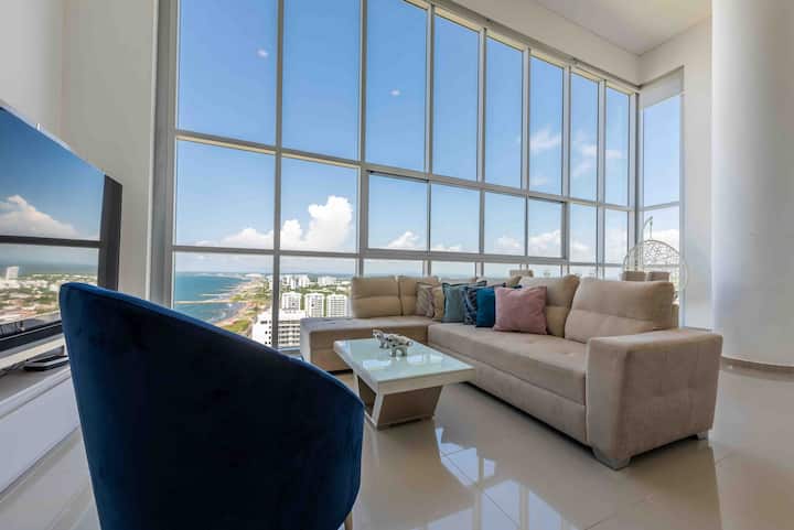 Ocean View 3br Duplex Apt. Great View And Location - Cartagena
