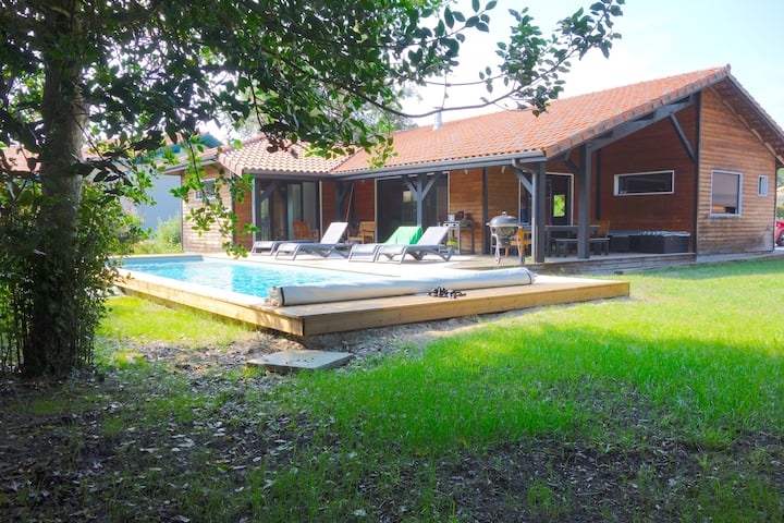 Charmante Maison En Bois Avec Piscine Chauffée - Moliets-et-Maa