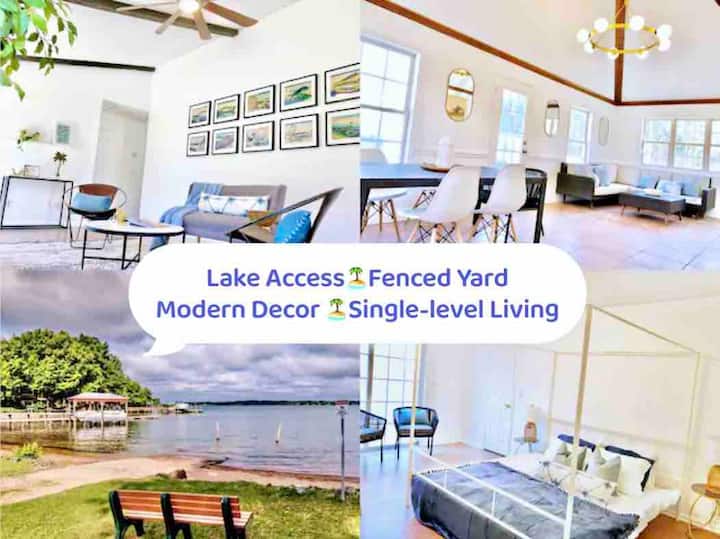 Lakeshore Ranch_ Modern 3b_ Big Fenced Backyard - Lake Norman, NC