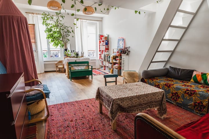 Lumineux Duplex Atypique à Menilmontant - Paris