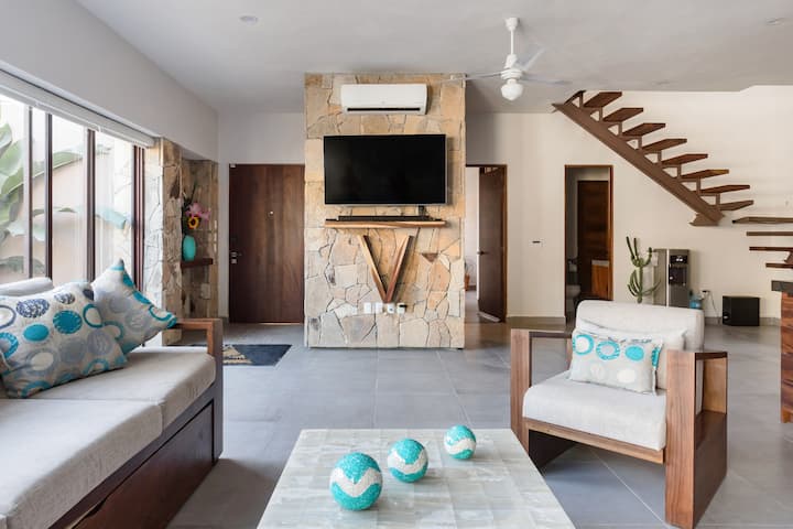 Modern Pool Home With Thatched Balconies And Garden Terrace - Sayulita